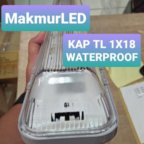 Jual KAP TL WATERPROOF 1X18 IP65 / RUMAH LAMPU T8 TL LED OUTDOOR 1x18 ...