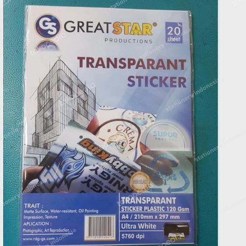 Jual Stiker Plastik Transparan A4 Transparant Sticker Plastic 120Gsm ...