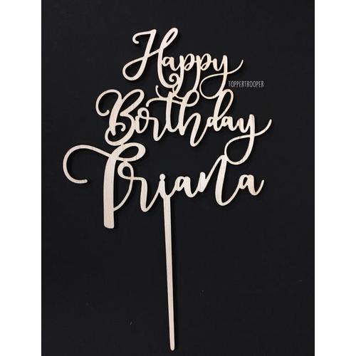 Jual Topper Kue Cake Topper Nama - CUSTOM WOOD/KAYU - Finishing Warna ...
