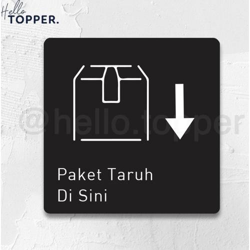 Jual Sign Akrilik Paket Taruh Disini Print | Sign Board Akrilik - Hitam ...
