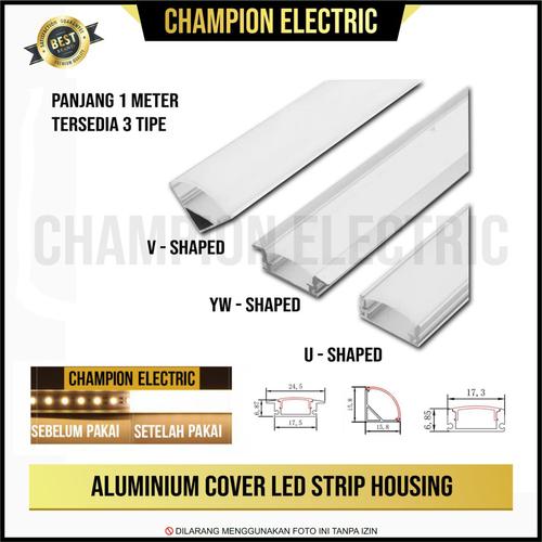 Jual aluminium cover led strip housing 1m 1 meter - Tipe YW - Jakarta ...