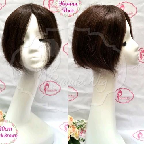 Jual TOUPEE RAMBUT ASLI 20cm Pendek Wig Penutup Tutup Botak Pria Wanita ...