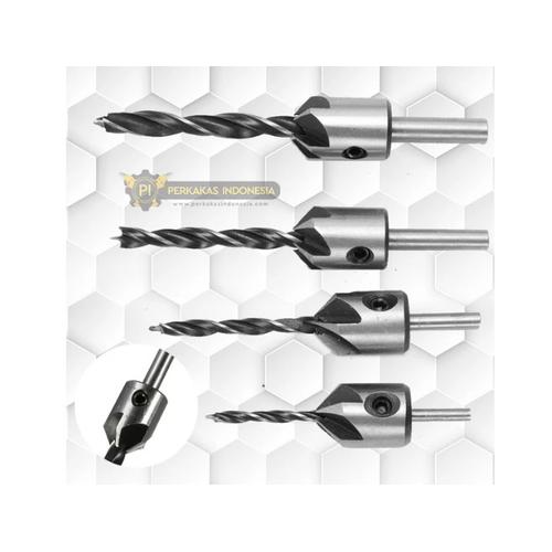 Jual Mata Bor Kayu Drill Bit Countersink HSS Isi 4PCS Kualitas Juara ...