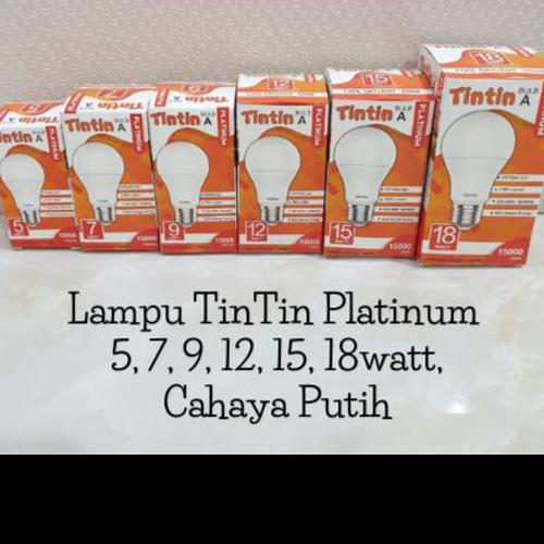 Jual paket 10 pcs lampu led bulb tintin platinum 5 watt bergaransi per ...