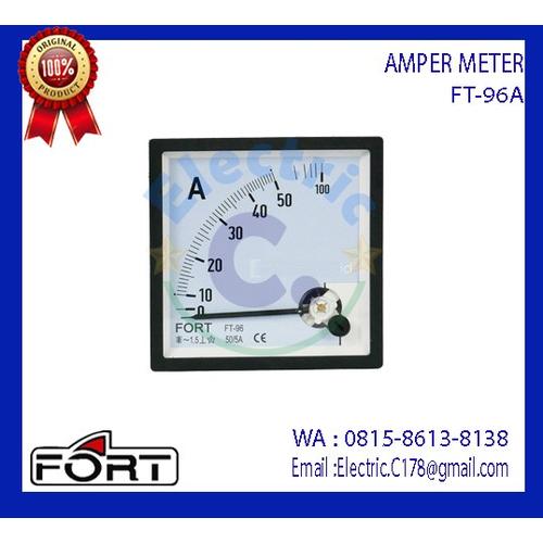 Jual Ampere meter FORT / FT-96A / 0 - 50A/100A / VIA CT /5A CLASS 1.5 ...