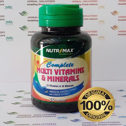 Jual NUTRIMAX COMPLETE MULTIVITAMIN DAN MINERALS @30 TABLET VITAMIN ...