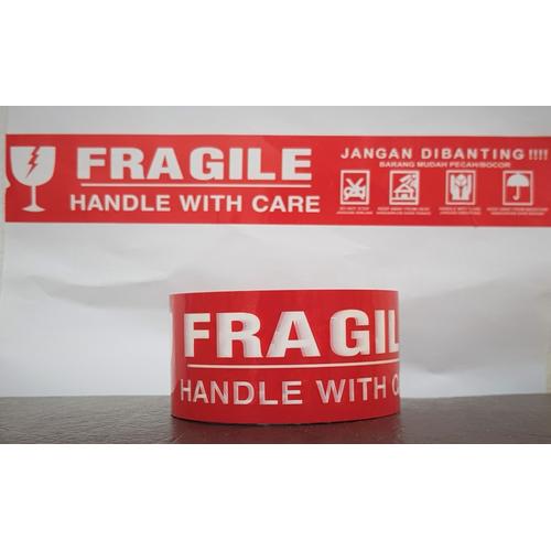 Jual PACKING LAKBAN FRAGILE ISOLASI LEM SELOTIP WARNA MERAH TAPE ONLINE ...