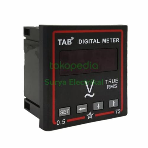 Jual Voltmeter Digital AC 0 - 600 volt 72x72 TAB Volt meter - Putih ...