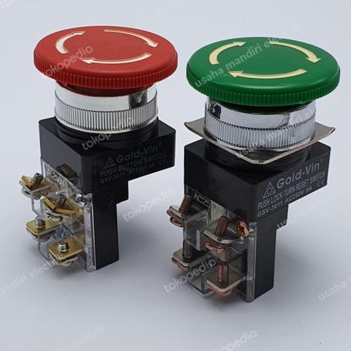 Jual TOMBOL EMERGENCY RESET, PUSH LOCK TURN RESET BUTTON 25mm - Merah ...