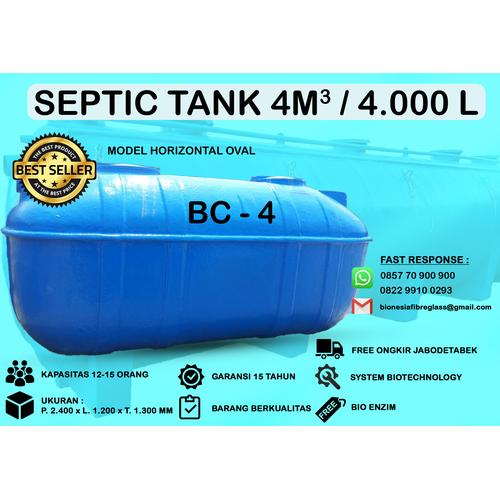 Jual Septic Tank BIOTECH Tipe BC-4 ukuran 4M3 / Kapasitas 4000 Liter ...