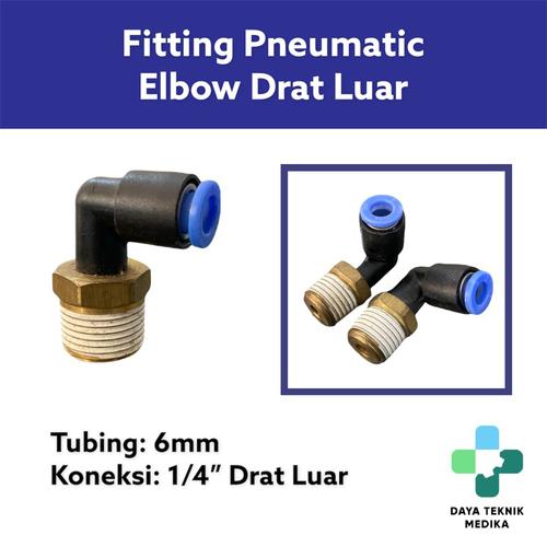 Jual Elbow Drat Luar Pneumatic 6mm x 1/4" - Fitting Selang PU - Jakarta Pusat - Daya Teknik ...