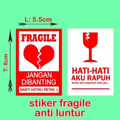 Jual Stiker Fragile 8x5.5cm /Stiker Jangan Dibanting / Stiker Fragile ...