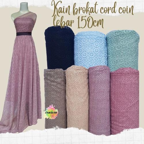 Jual Kain Brokat Cord Coin Glitter Lebar 150cm Brokat Tulang - Hitam ...