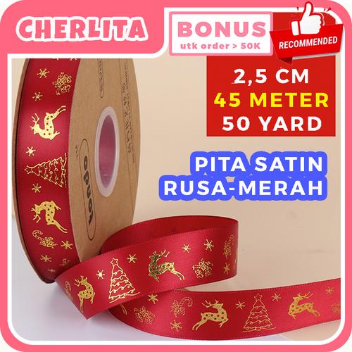 Jual Pita Natal Christmas Ribbon Emboss Emas 50 Yard Packaging Kado Hampers - Snowman-Hijau ...