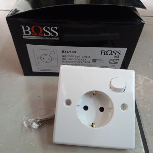 Jual stop kontak switch 1 gang merek boss tipe-B15/16S 16amper 250v ...