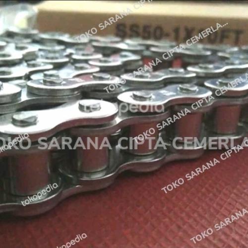 Jual ROLLER CHAIN SINGLE RS 50 SS RS50-1 RANTAI STAINLESS STEEL RS50-1 ...