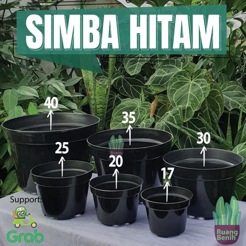 Jual POT HITAM POLOS SIMBA POT PLASTIK KUAT POT BUNGA TANAMAN HIAS BUAH ...