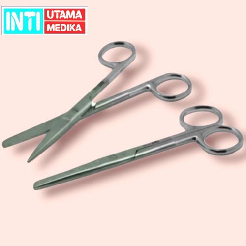 Jual Gunting Tajam Tumpul Lurus Bengkong 14cm/Gunting Medis Tajam ...