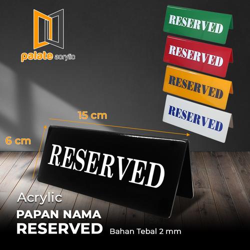 Jual Papan Meja Reserved Akrilik / Acrylic Reserved Sign - Hitam ...