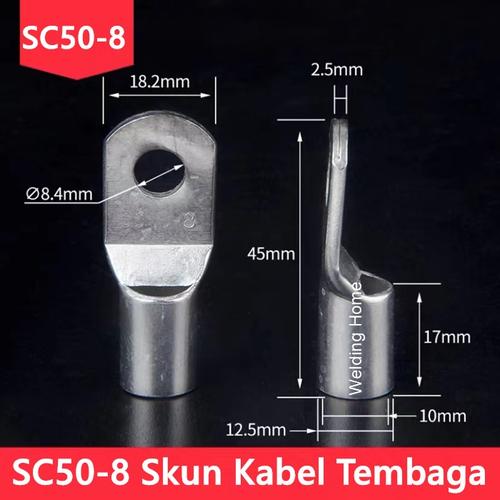Jual Skun Kabel Cable Scun Lug SC 50mm Lubang Baut 8mm 10mm 50-8mm 50-10mm - SC50-8 - Jakarta ...
