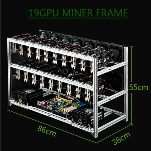 Jual Case Server Rack 19 GPU Aluminum Stackable Mining Rig Open Air ...