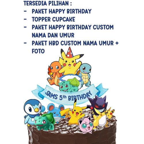 Jual TOPPER CAKE POKEMON / POKEMON / TOPPER MURAH - PAKET HBD - Kota ...