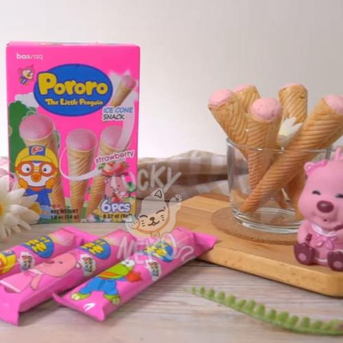 Jual Pororo Bingbing Ice Cone Strawberry / snack / cemilan / snack ...