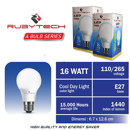 Jual Bohlam Lampu LED Premium merk Rubytech A Bulb Mutu Terbaik - 16W - Kota Denpasar - Grosir ...