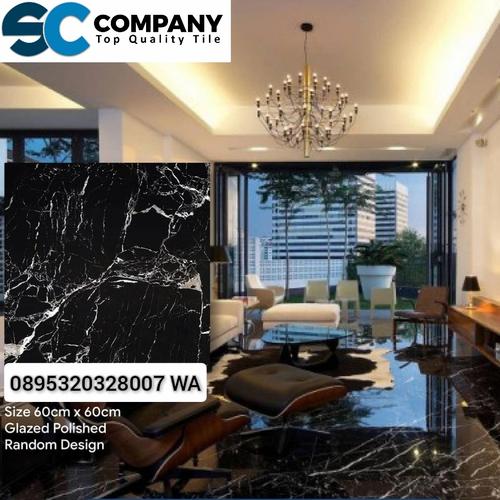 Jual Granit Hitam Corak Putih Glazed Polished Glossy 60x60 Grade A ...