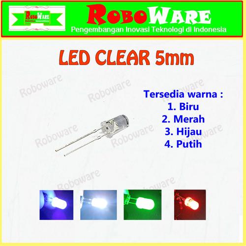 Jual LED Clear Transparent Bening 5mm Biru Merah Hijau Putih Kaki 17mm ...