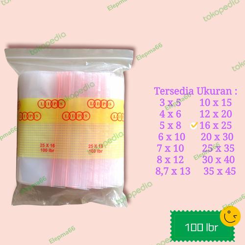 Jual Plastik Klip Lips 16 x 25 cm Ziplock isi 100 plastik Makanan ...