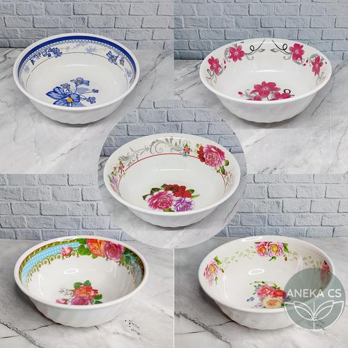 Promo Mangkok Melamin 6 Inch - Mangkok Motif Bunga - Mangkok Ulir ...