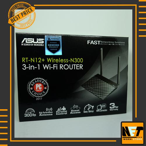 Jual ASUS RT-N12+ WiFi N300 3in1 WiFi ROUTER WIRELESS RANGE EXTENDER ...