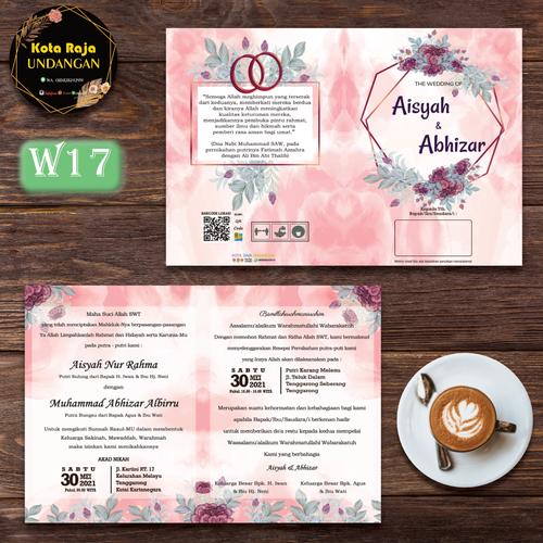 Jual Cetak Undangan Pernikahan / Resepsi Tema "Water Color Pink Purple ...