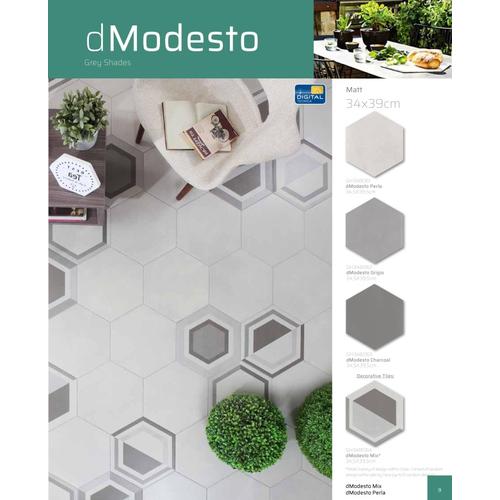 Jual KERAMIK LANTAI 34X39 CM ROMAN HEXAGONAL DMODESTO GRIGIO GRADE A ...