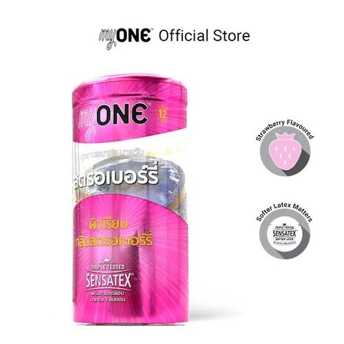 Jual myONE Condom Strawberry 12s / Condom MyONE Strawberry (1 Box ...
