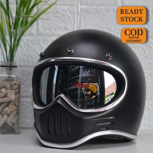 Jual HELM CUSTOM CAKIL SIMPSON M30 LIST CHROME WITH INNER VISOR ( MR ...