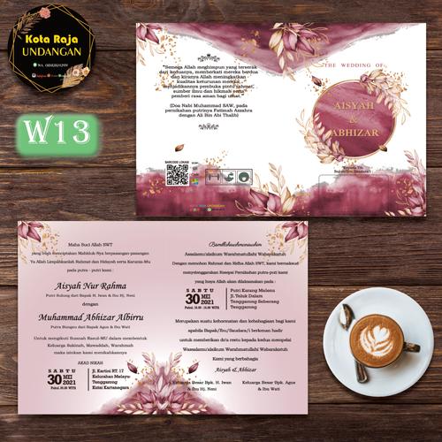 Jual Cetak Undangan Pernikahan / Resepsi Tema "Water Color Maroon ...