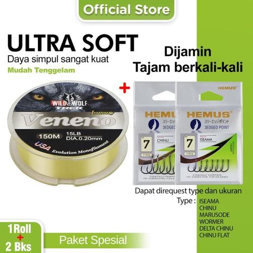 Promo Senar Pancing WILDWOLF VENENO 150M (PAKET 2 Bks KAIL) - 035mm ...
