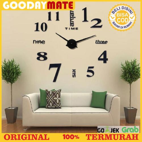 Jual Jam Dinding Besar Raksasa 3D giant Wall Huruf Angka Diameter 70 ...