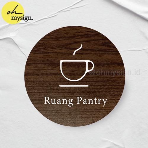 Jual Ruang Pantry Sign Board Kayu Bulat Print Signage Label Nama ...