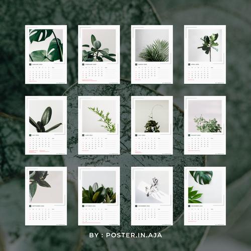 Jual Calendar Kalendar Kalender 2022 Leaf Aesthetic Minimalist Notes A6 ...