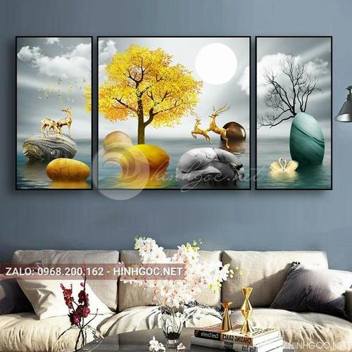 Jual lukisan minimalis rusa pohon emas - Kab. Bandung - rizki_art ...