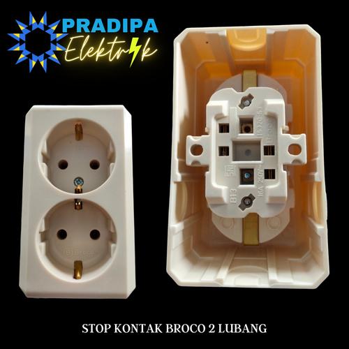 Jual STOP KONTAK 2 LUBANG BROCO 15420 CREAM - Kab. Bandung - PRADIPA ...