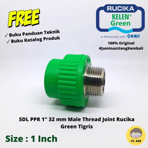 Jual SDL PPR 1" 1 inch 32mm 32 mm Male Thread Joint Rucika Green Tigris ...