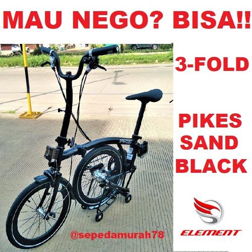 Jual SEPEDA LIPAT FOLDING 3 ELEMENT PIKES GEN 2 SAND BLACK 6 SPEED ...