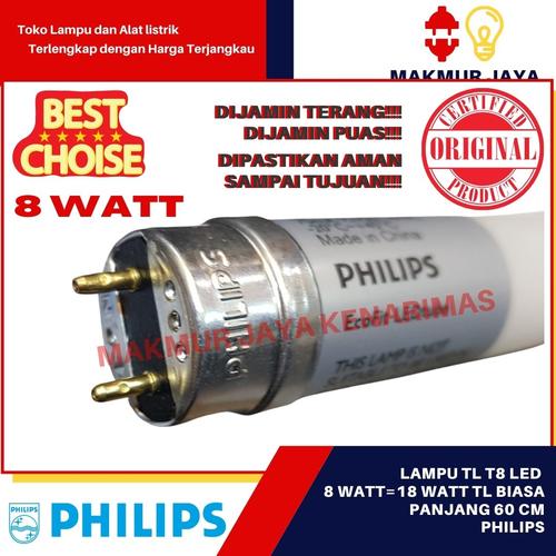 Jual Lampu PHILIPS LEDTube TL LED EcoFIT Industrial Pack 8W T8 60cm ...