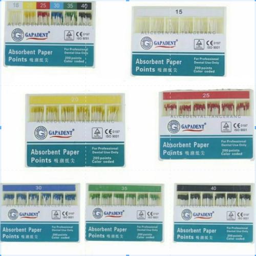 Jual Dental paper point gapadent / papper points Endo PSA size 15-40 ...