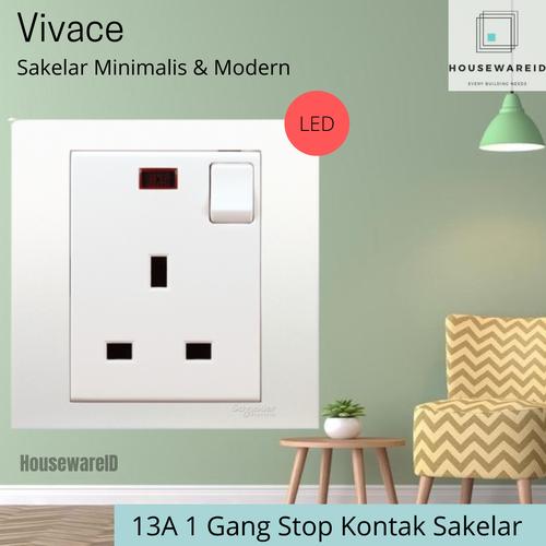 Jual Stop Kontak AC Saklar Neon 1 Gang IB Stopkontak Schneider Vivace ...