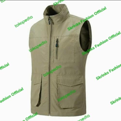 Jual Rompi pria 3 saku / Rompi Pria Kasual Cream -M - BIRU NAVY, XXL ...